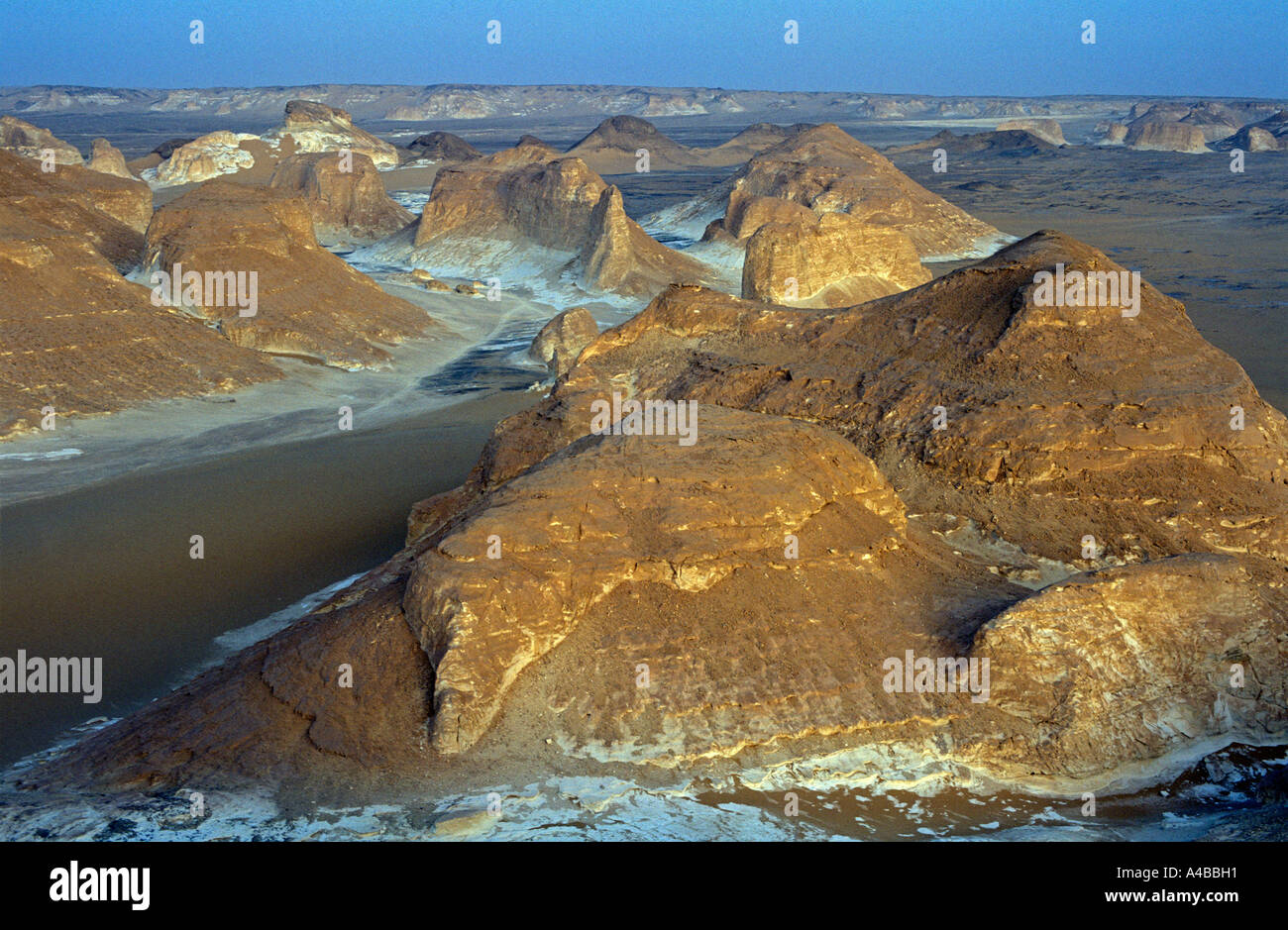 Sand and limestone in the bizarre landscape of the Western Desert el ...