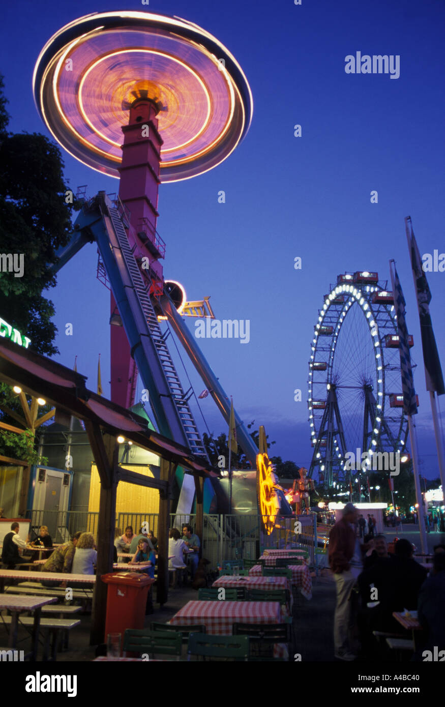 Fairground night prater vienna hi-res stock photography and images - Alamy