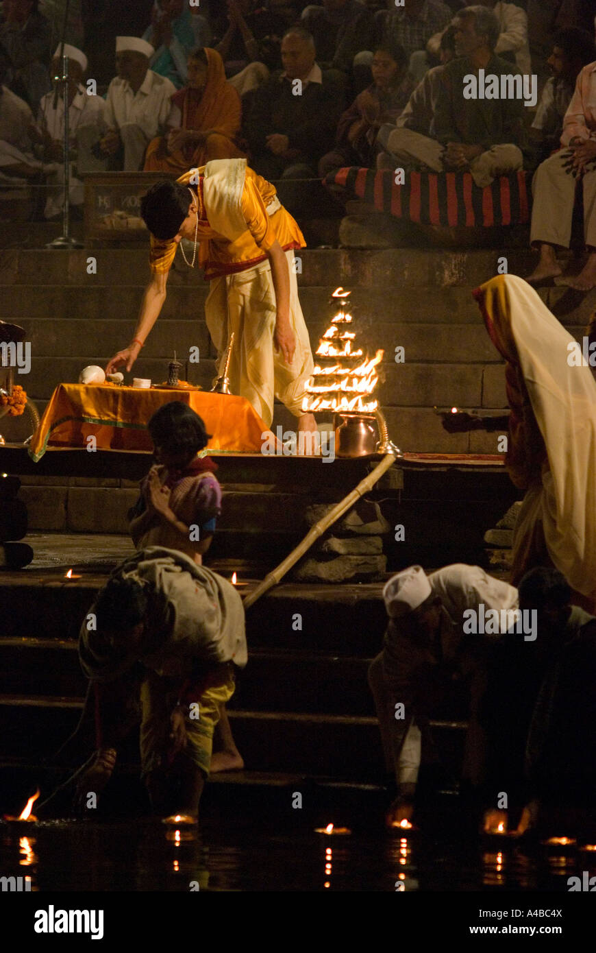 Stock image of festival of lights on the ghats of the Ganges in ...