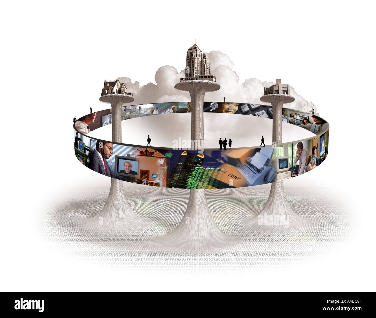 Technology and connectivity is theme of this collage Stock Photo - Alamy