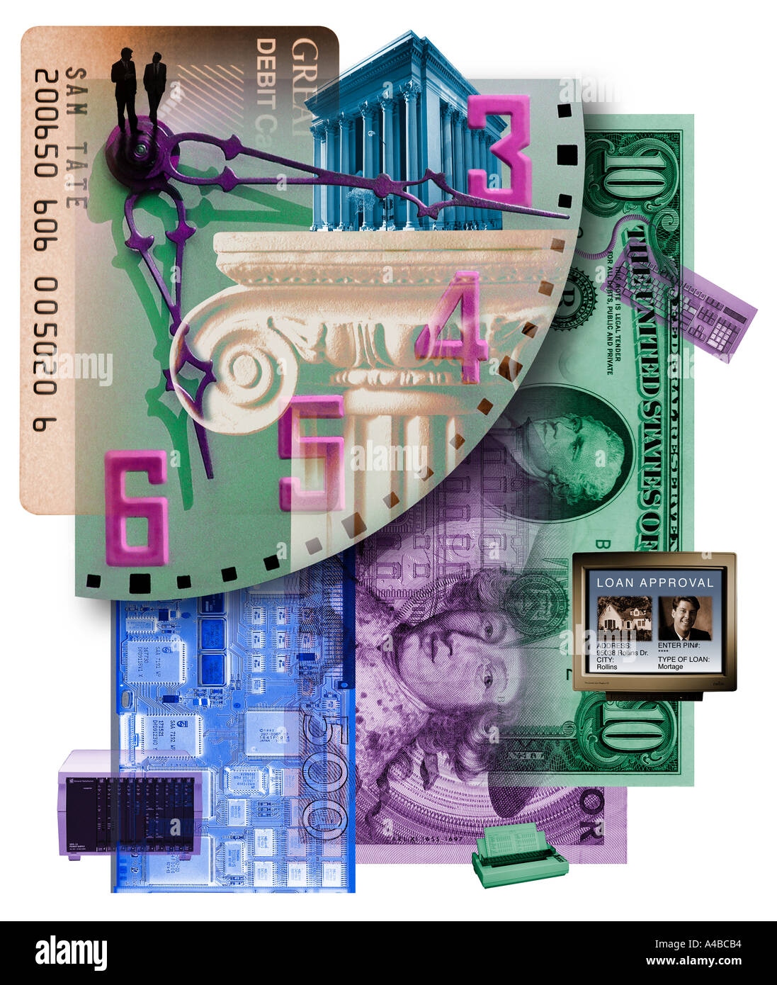 Banking and finance is the theme for this collage Currency atm s and ...