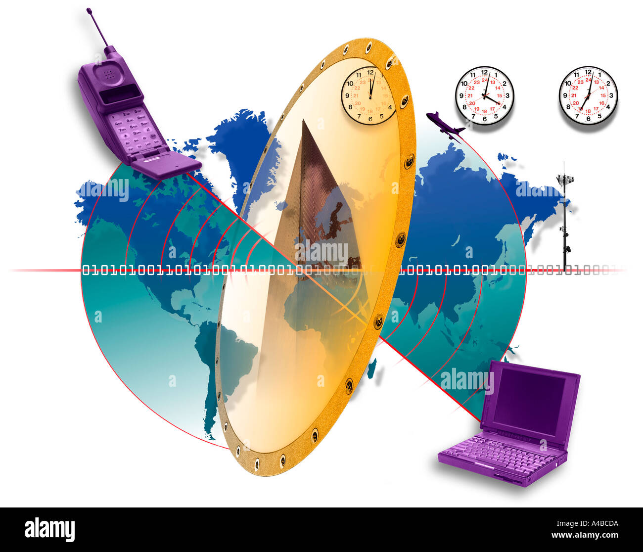 Digital data transmission across global network is the theme for this ...