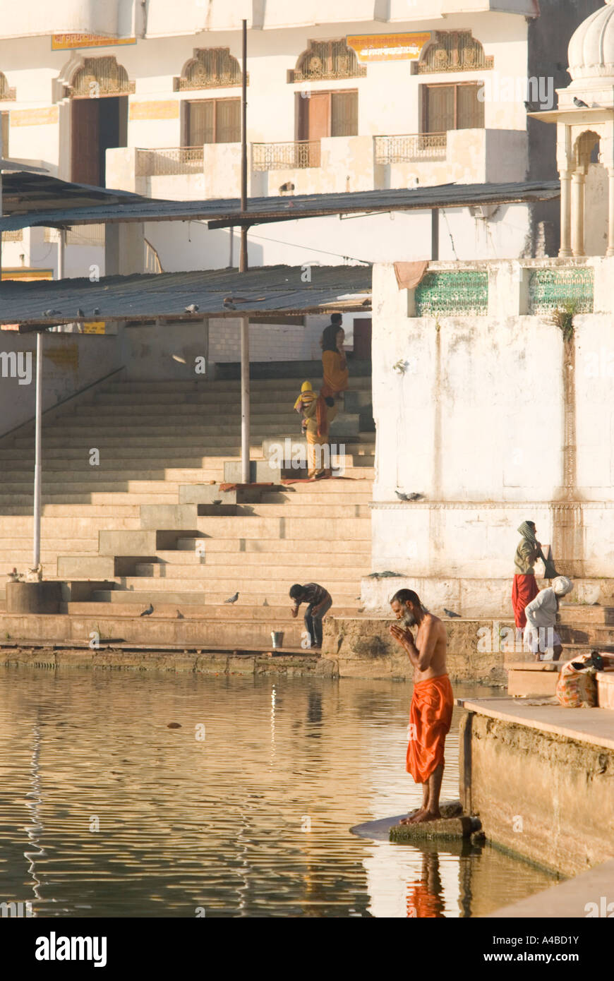 Stock image of the bathing ghats at the hindu holy city of Pushkar ...