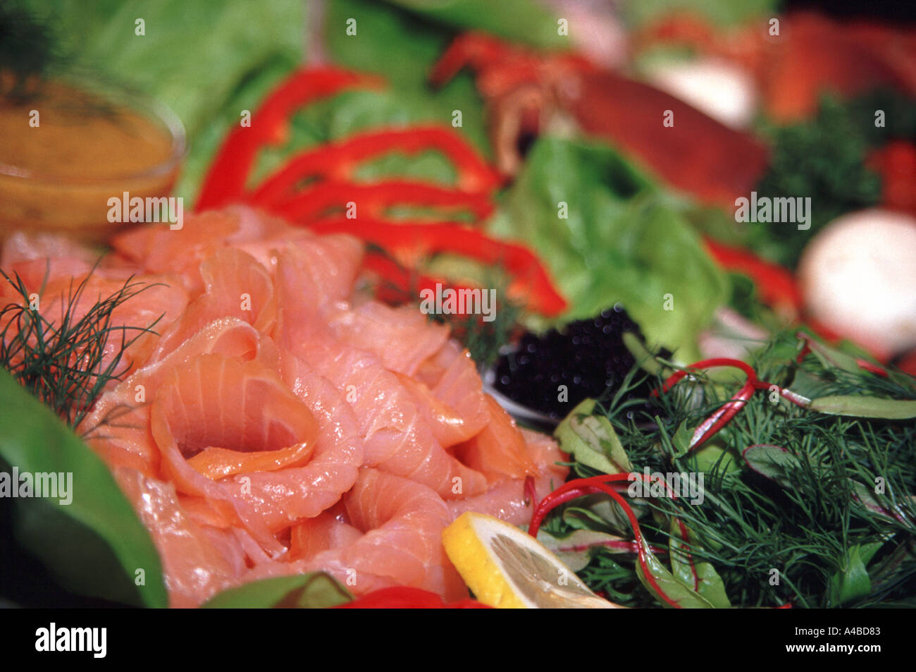Salmon buffet starters hi-res stock photography and images - Alamy