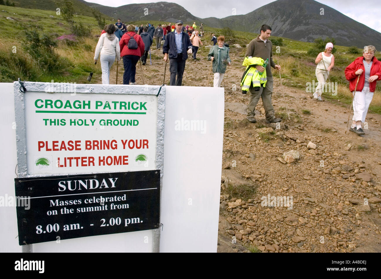 Pilgrims at Croagh Patrick, County Mayo, Ireland Stock Photo - Alamy