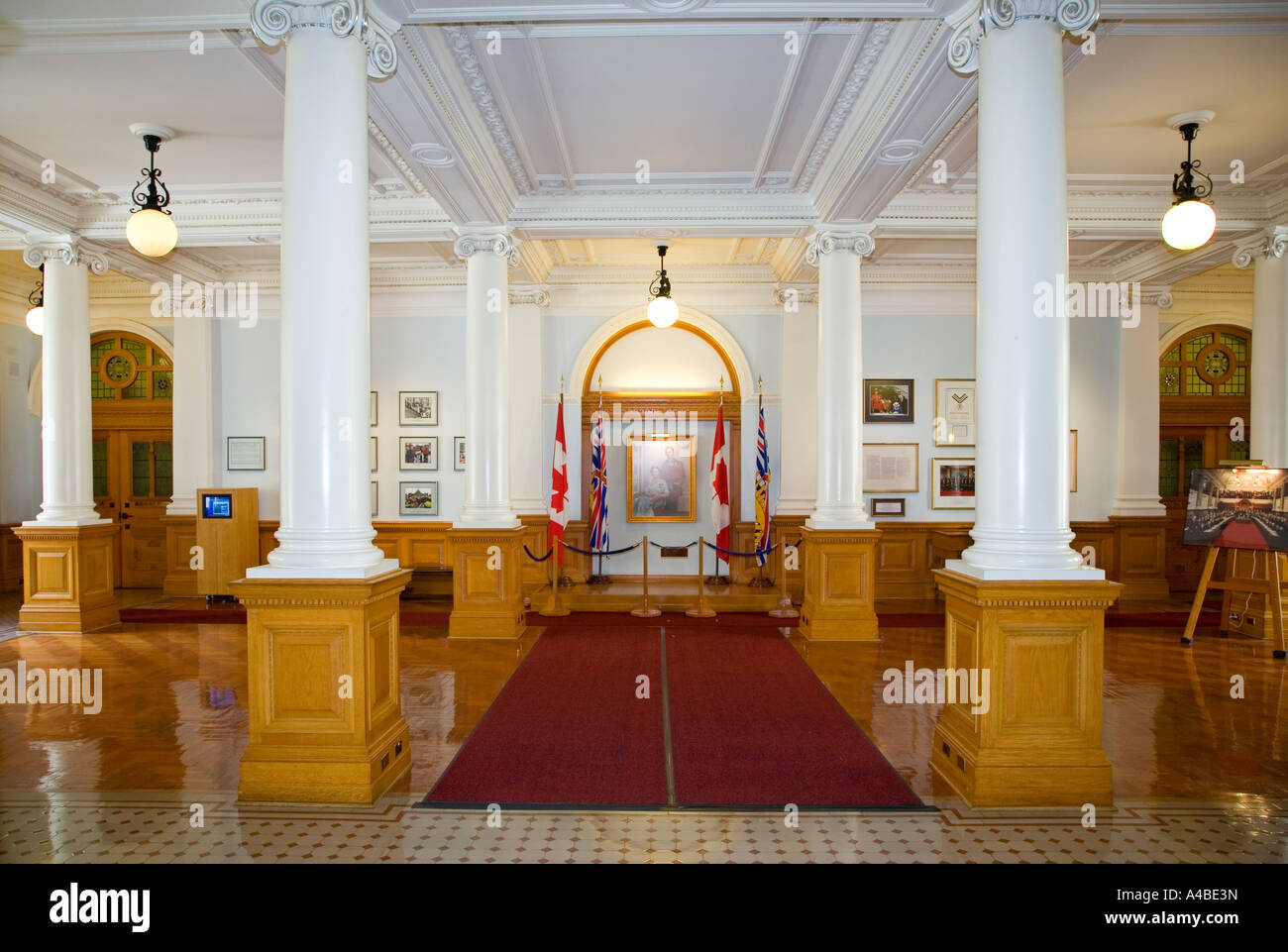 The Reception Hall with a portrait of Queen Elizabeth II Parliament ...