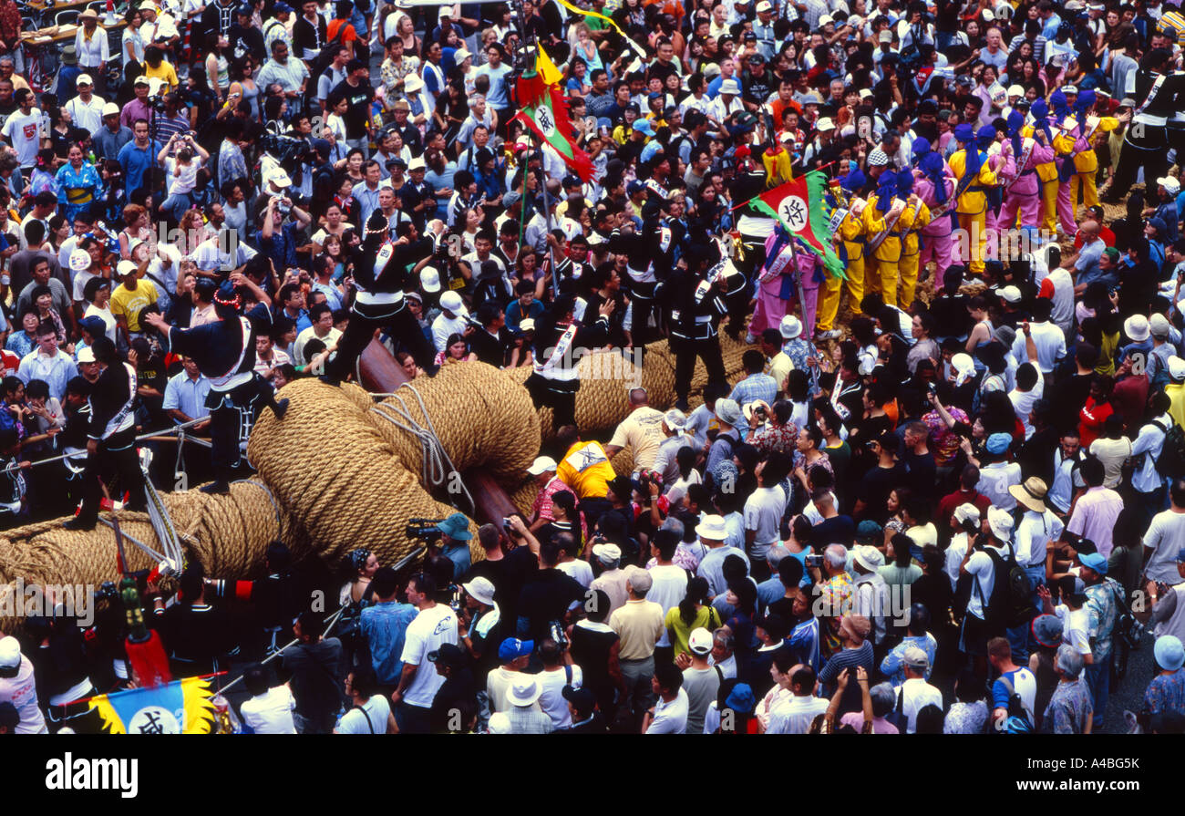 World's largest tug of war festival, Naha City, Okinawa, Japan Stock ...