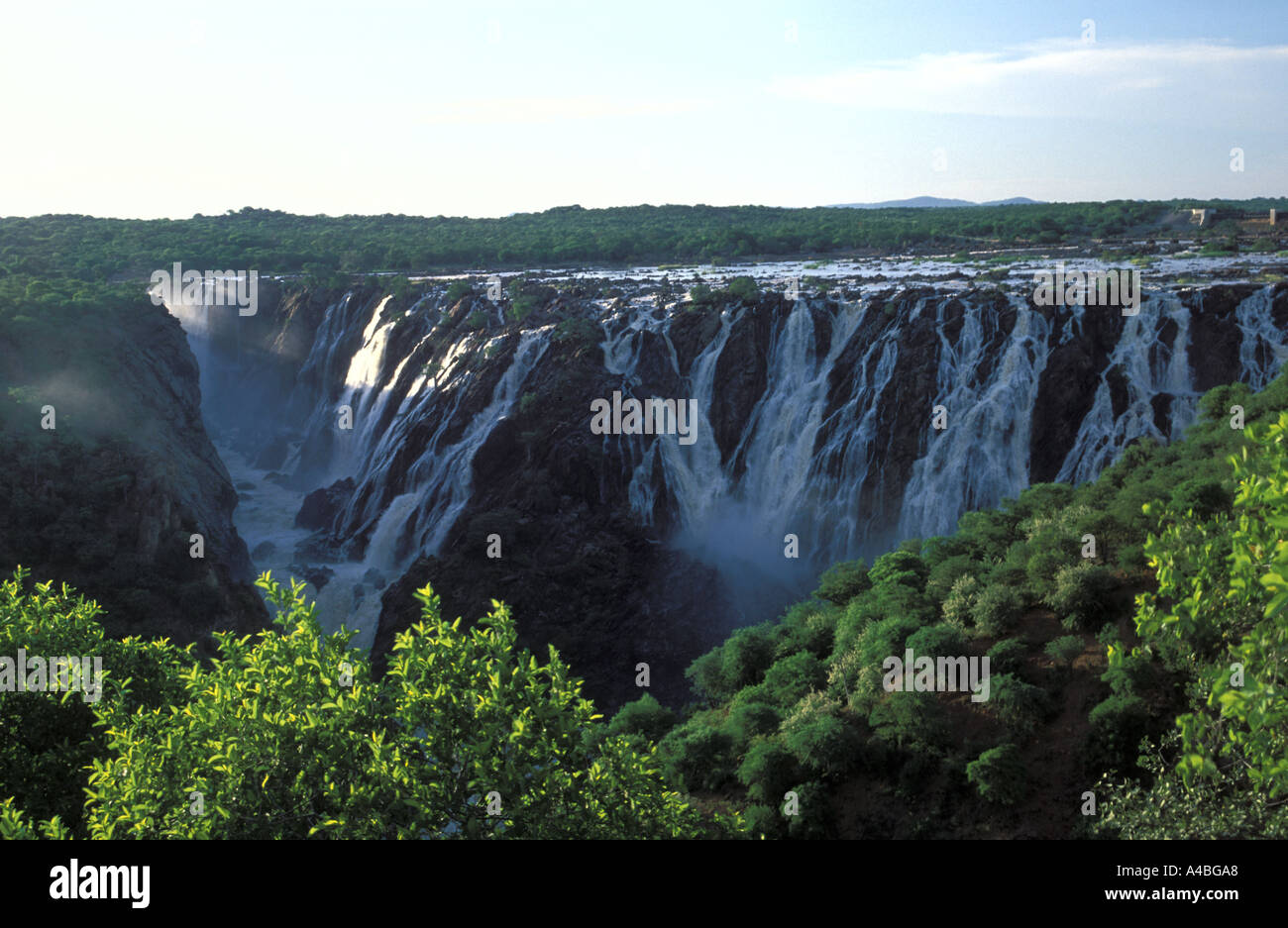 Ruacana waterfalls Kunene River border Namibia Angola Africa Stock ...