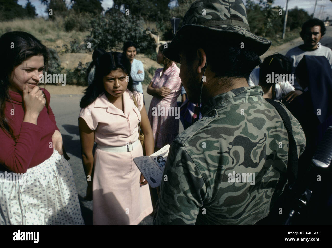 guatemala 1982 checking id at an army roadblock on the pan american ...