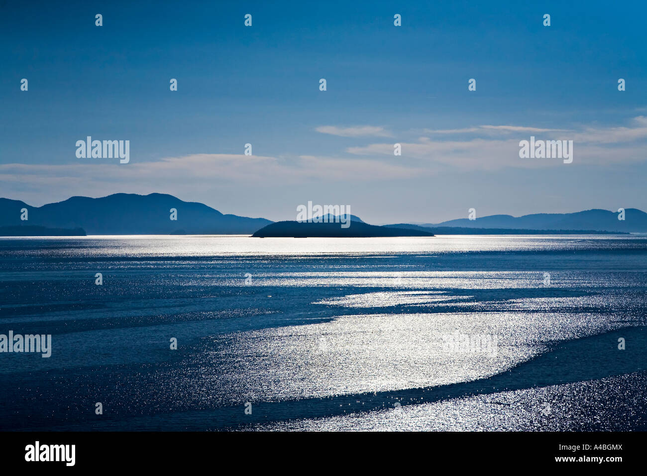 View across Puget Sound from Chuckanut Drive Washington state USA Stock ...