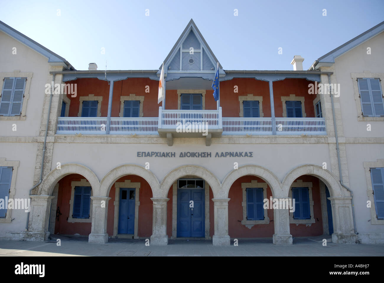 Old official building in Larnaka Cyprus Stock Photo - Alamy