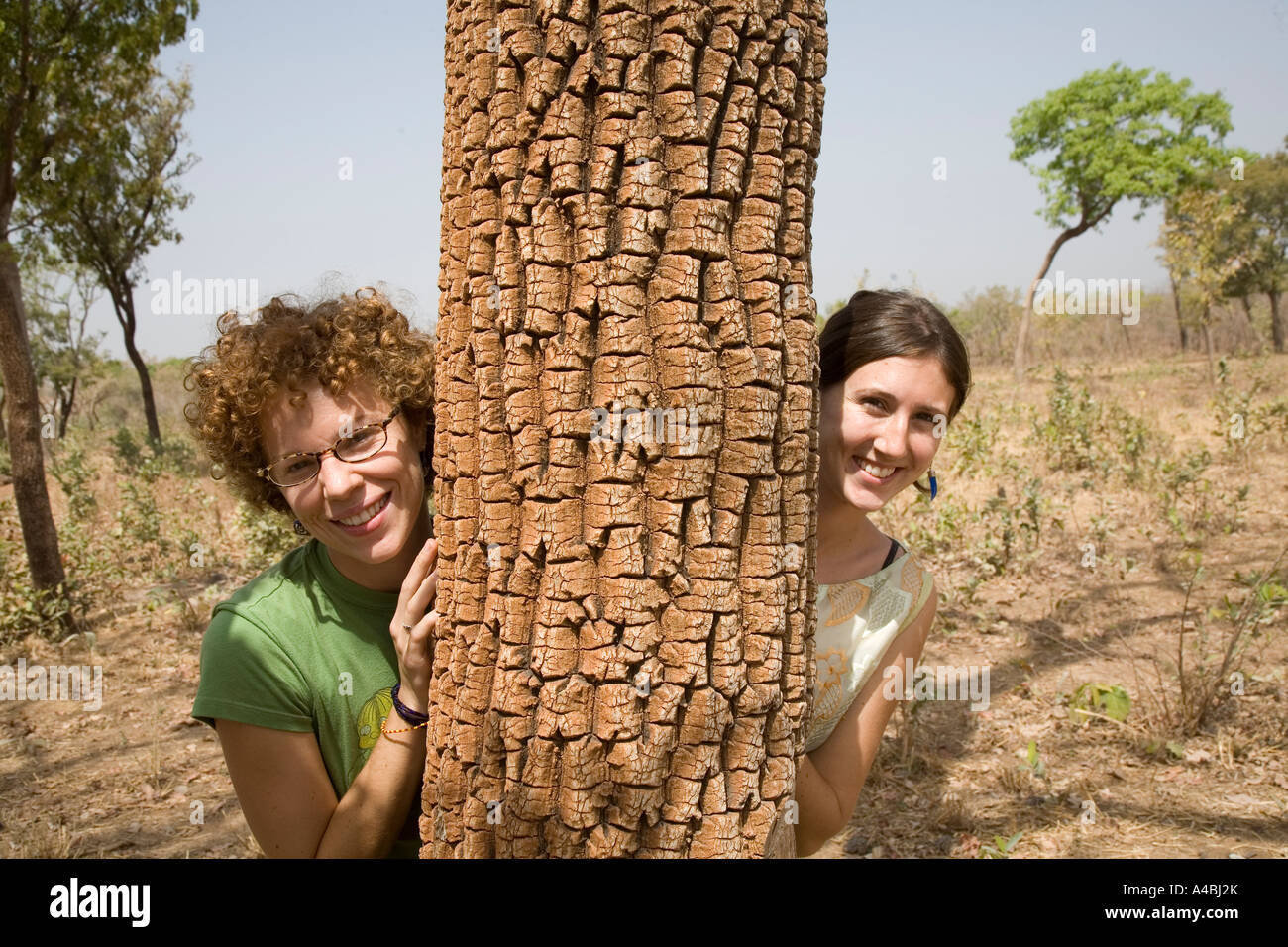 Young women beside shea tree Stock Photo - Alamy