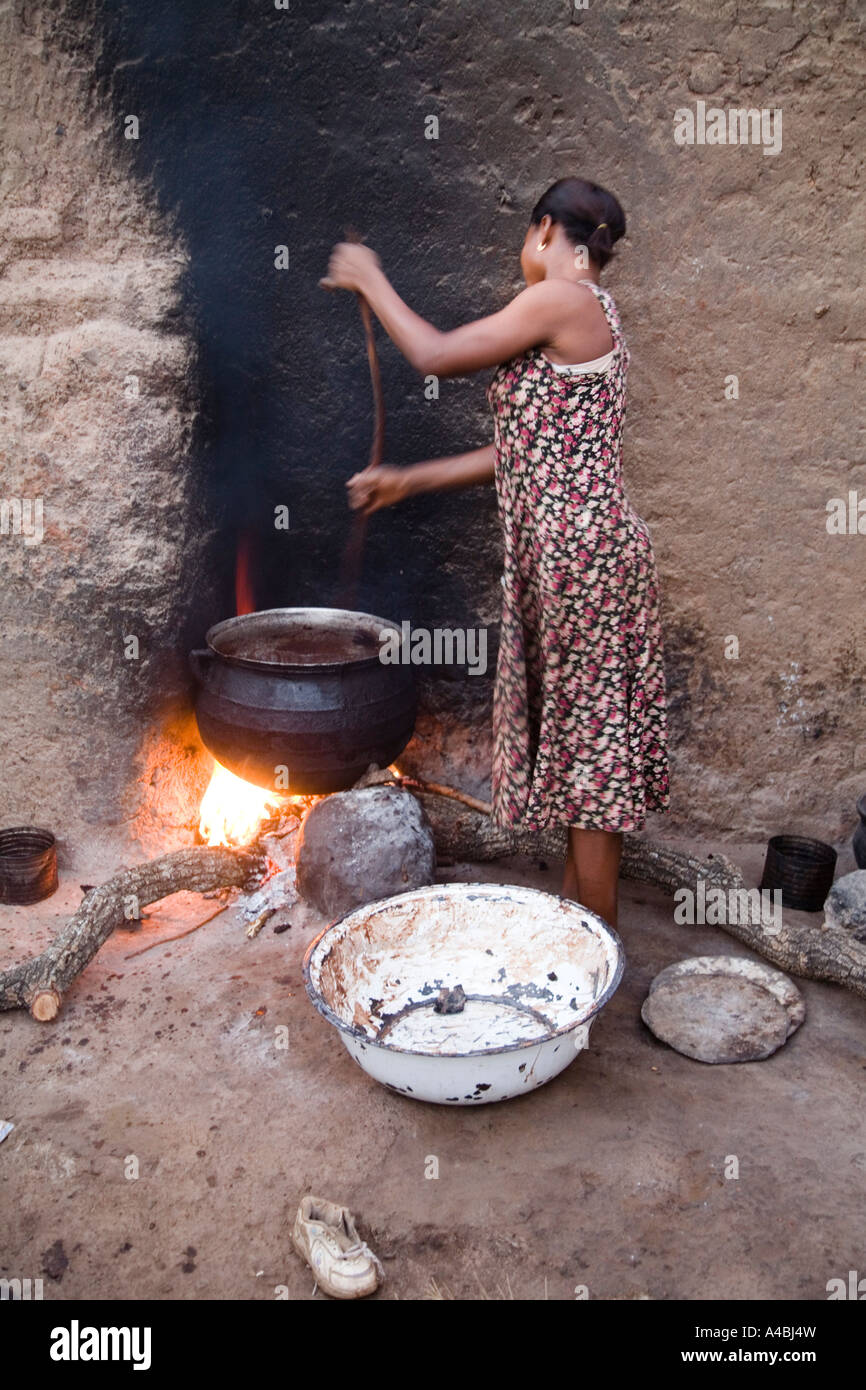 Woman processing the fruit of the shea tree in order to make shea ...