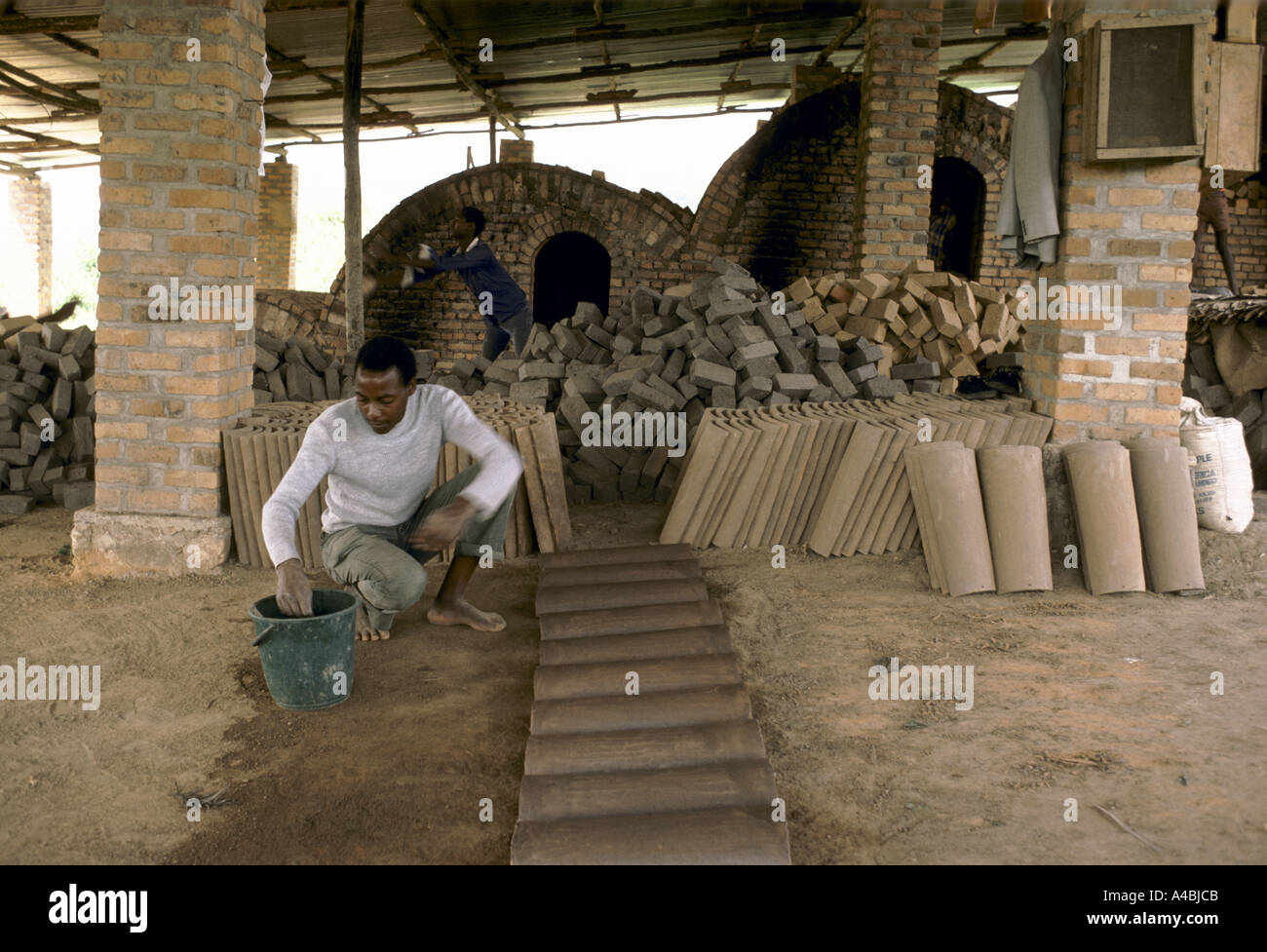 rwandan brick making co op Stock Photo - Alamy