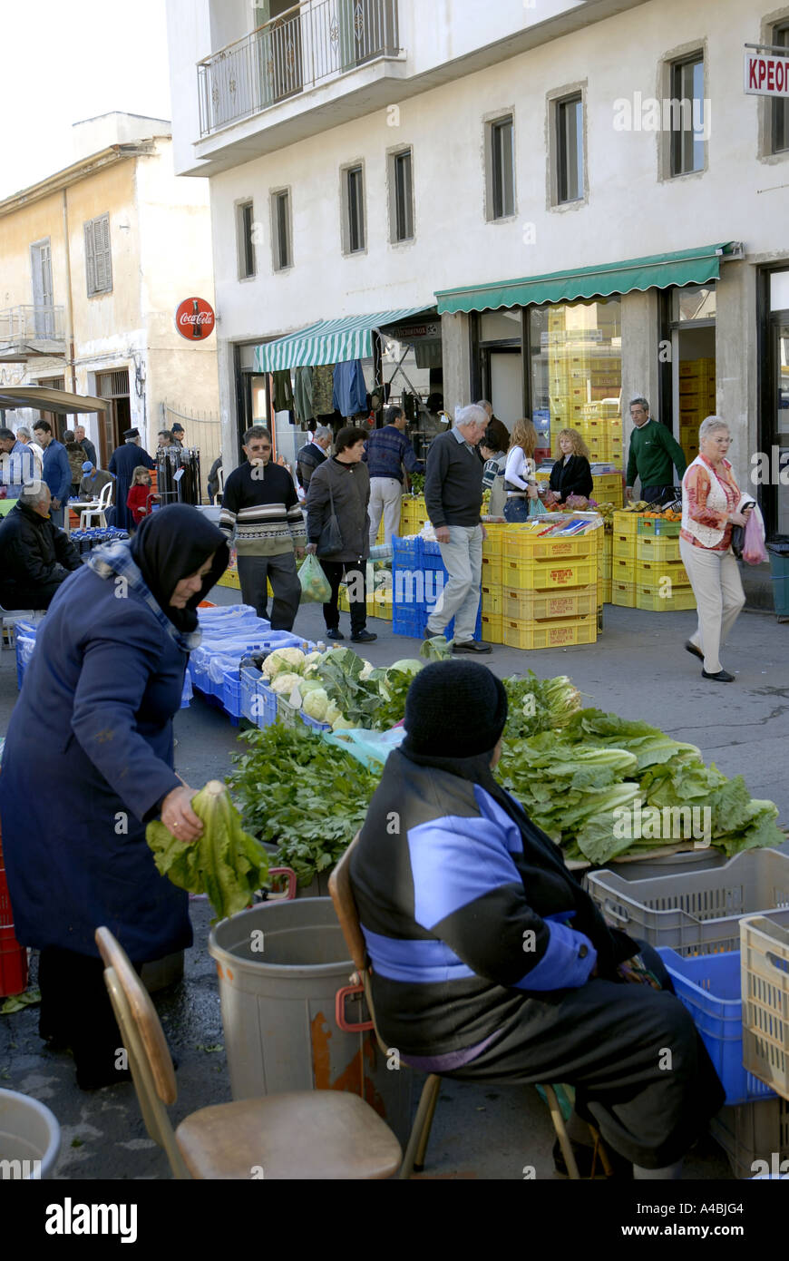 Street vegetable market scene Larnaka Cyprus Stock Photo - Alamy