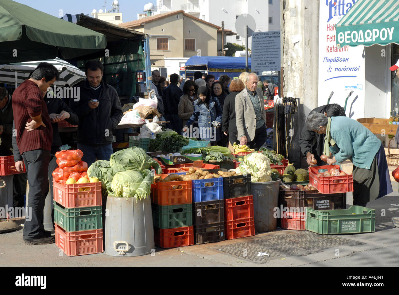 Street vegetable market scene Larnaka Cyprus Stock Photo - Alamy