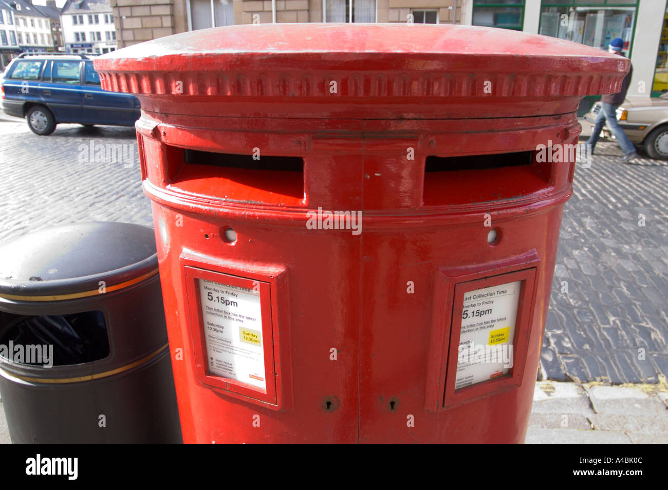 Double pillar box for letters Scotland Britain UK Stock Photo - Alamy