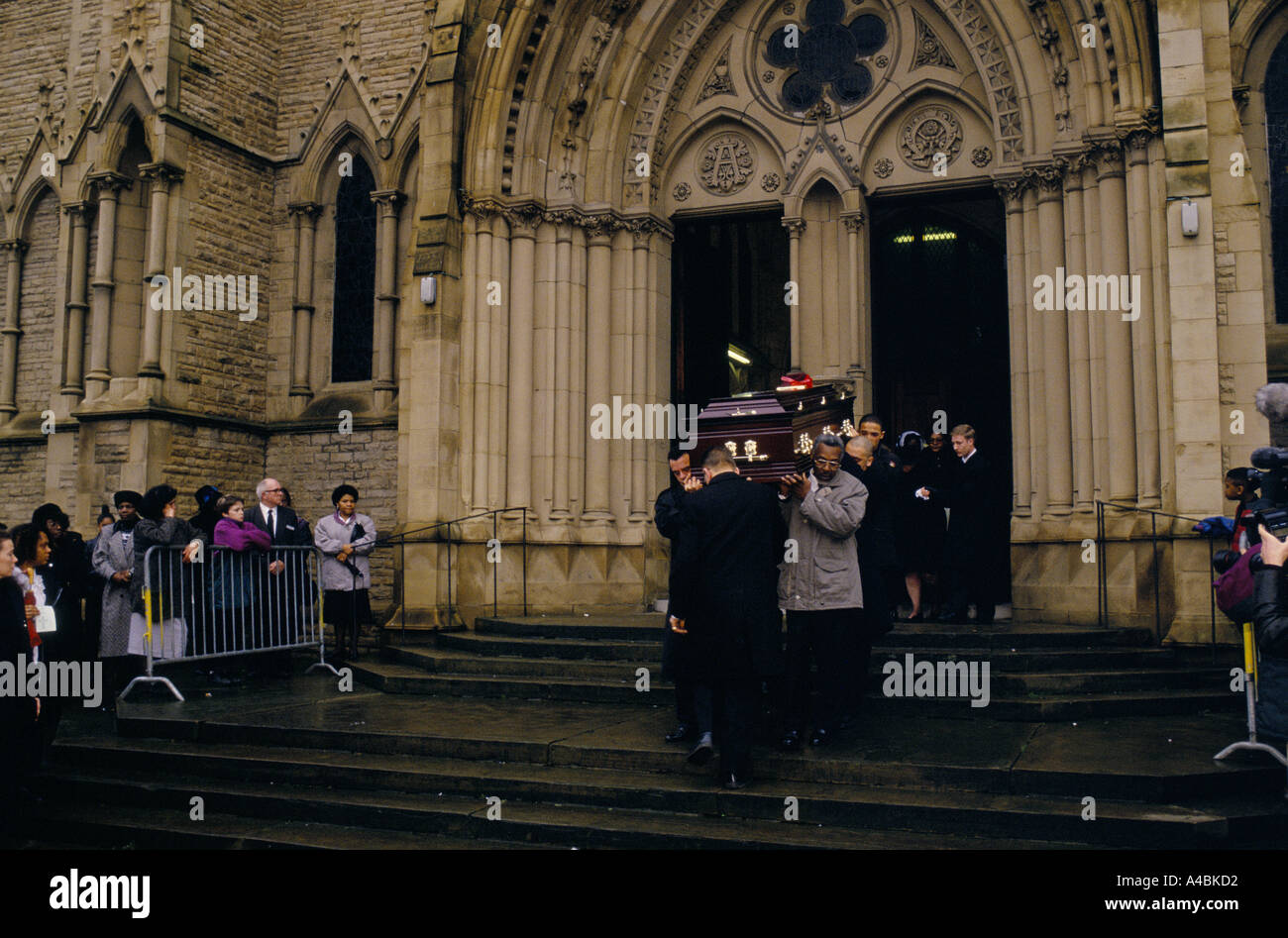funeral of benji stanley shot dead in moss side manchester january 1996 ...