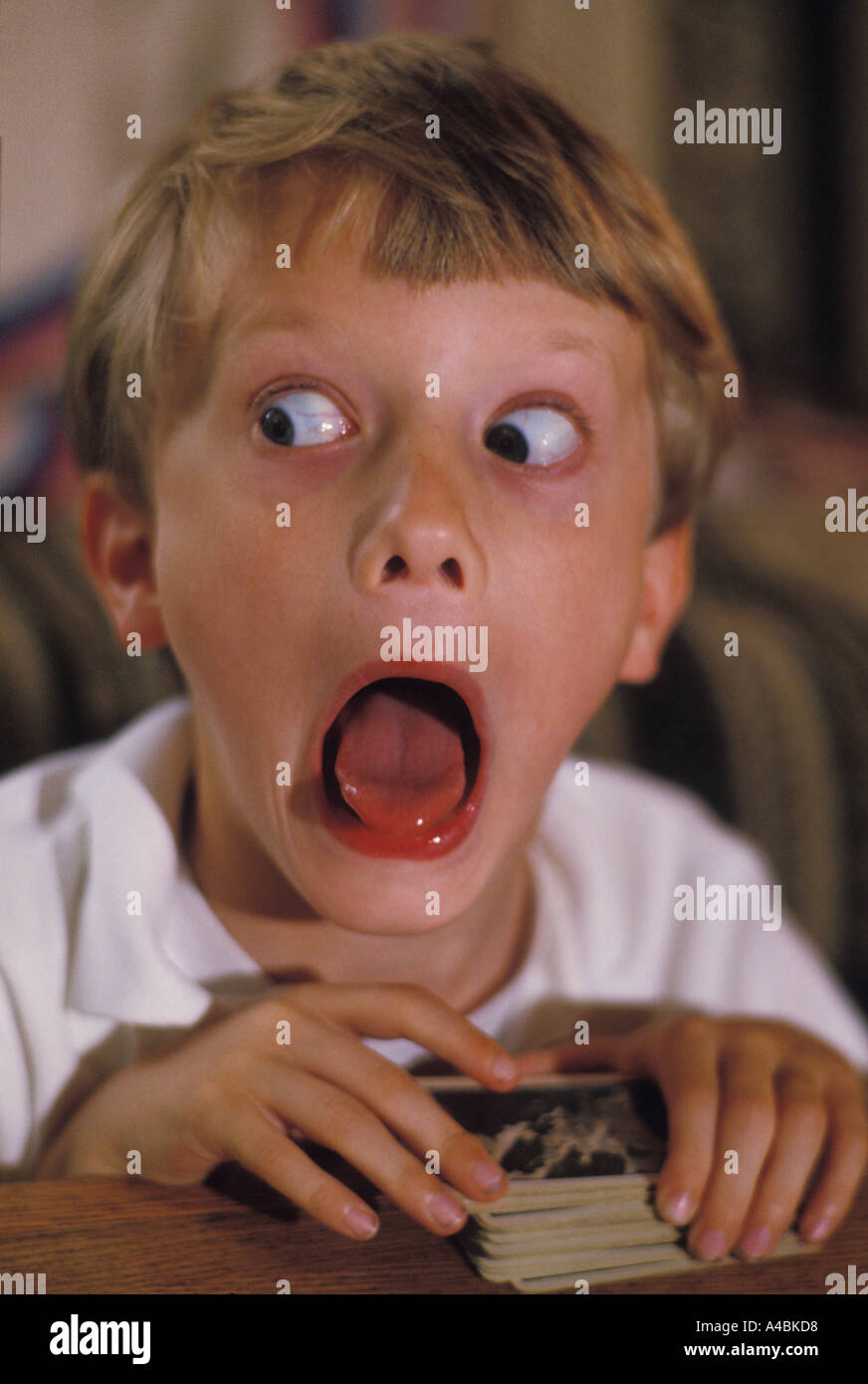 Ten year old Michael Wilson mugging for camera Stock Photo - Alamy