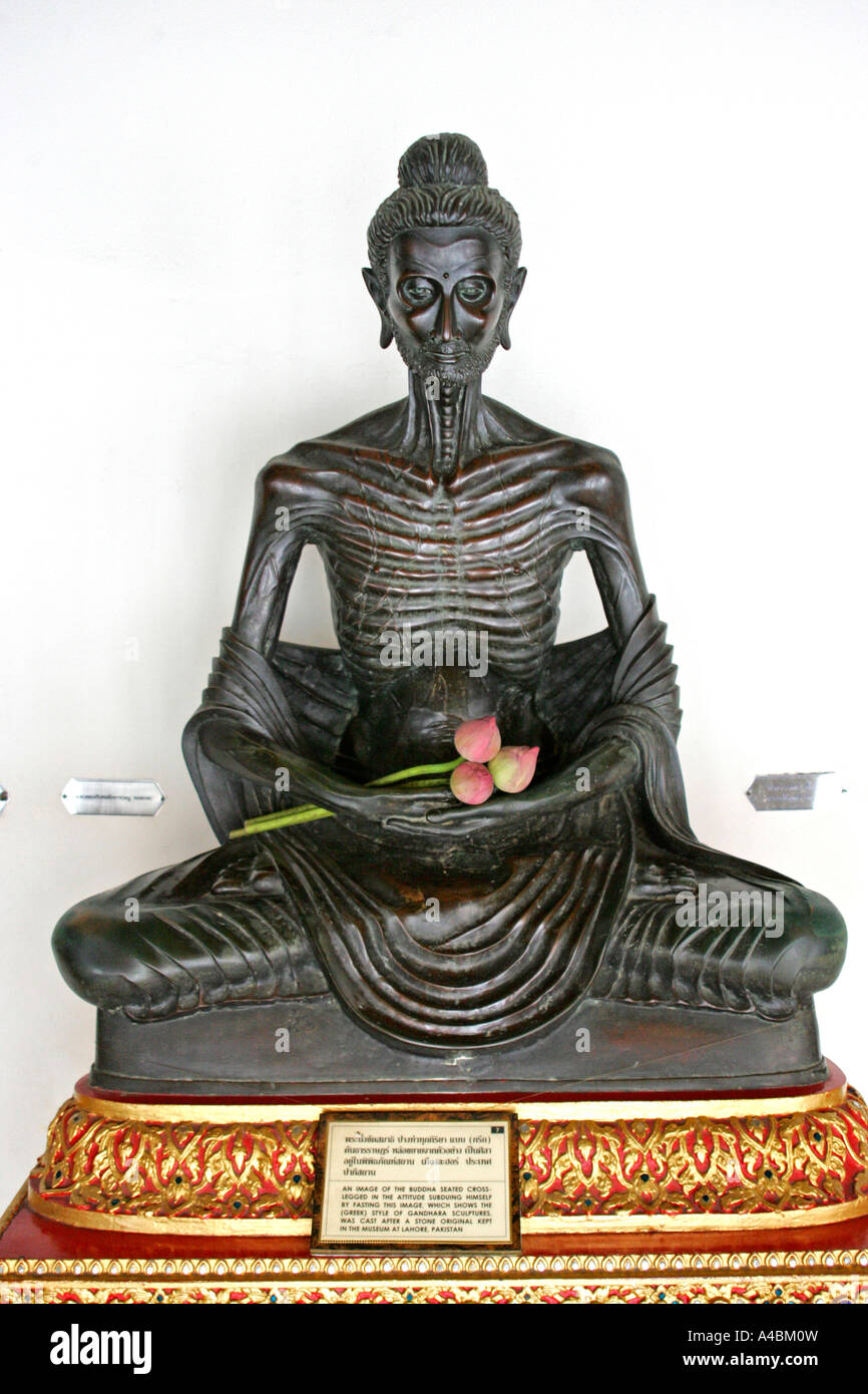 Statue of Buddha in Marble Temple, Wat Benchamabophit, BANGKOK Thailand ...