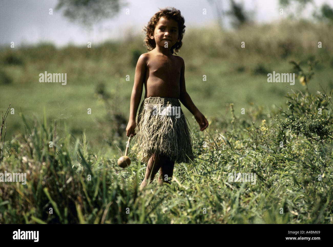 Bahia Province Brazil July 1991: A young Pataxo girl. Pataxo Indians ...