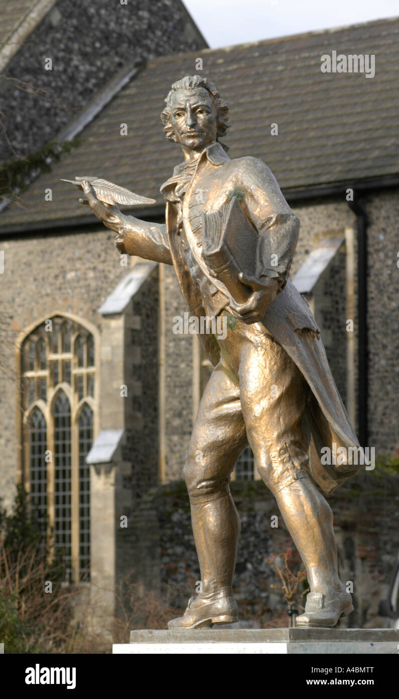 Statue of Thomas Paine author of the rights of man Thetford Norfolk ...