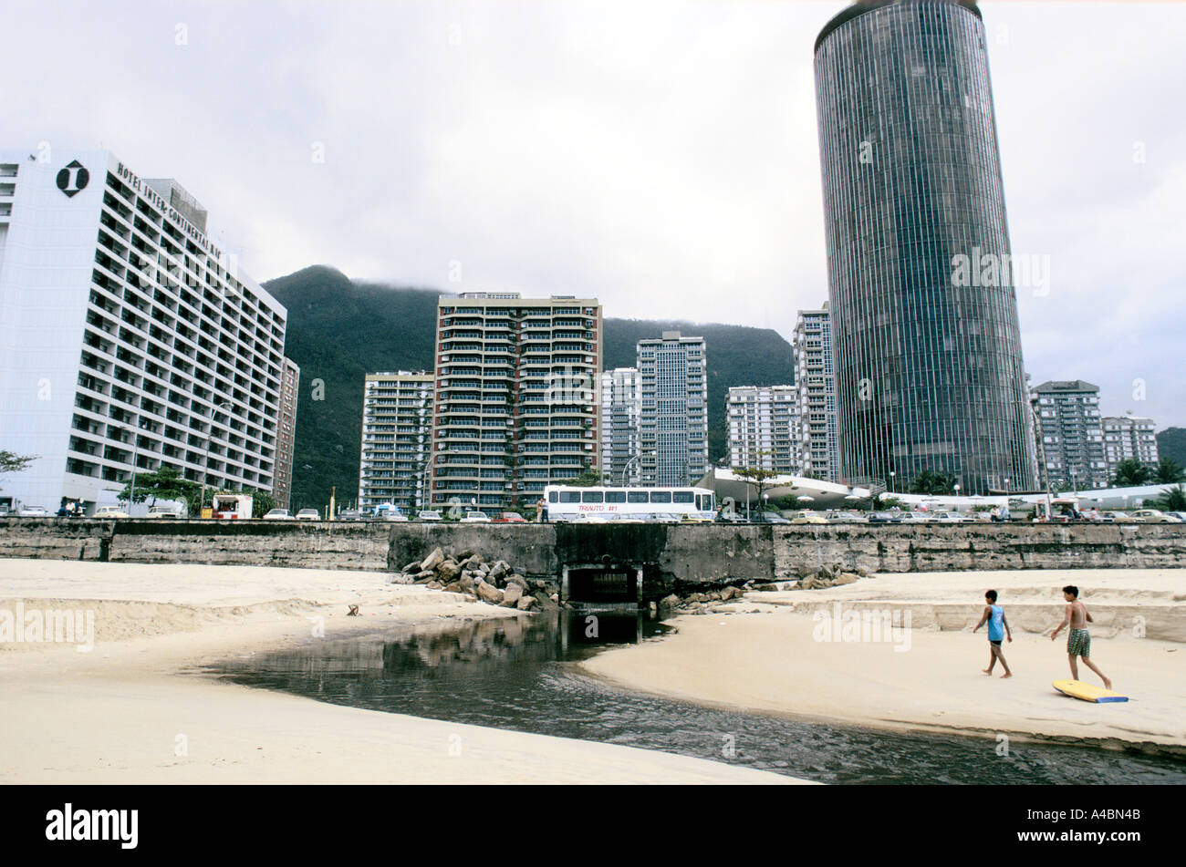 Conrado Beach, Rio De Janero; a huge open sewer flows past exclusive ...
