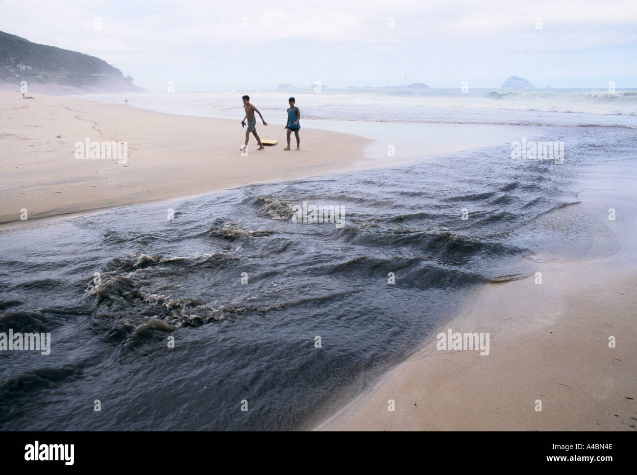Conrado Beach, Rio De Janero; a huge open sewer flows past exclusive ...