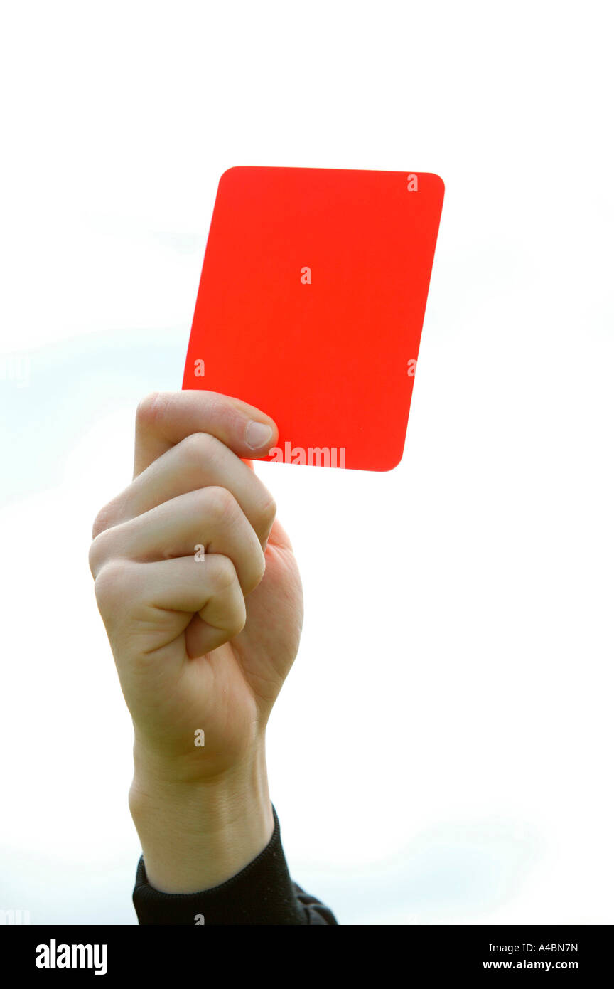 Fussball, soccer referee showing the red card Stock Photo - Alamy