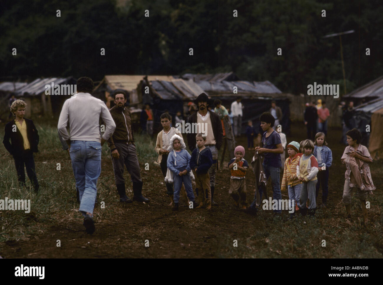 Landless peasants in new land occupation Verdun, Parana province Brazil ...