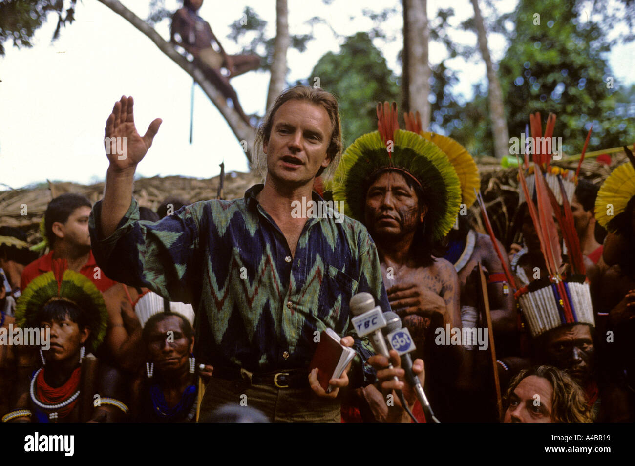 Altamira, Para State, Brazil. Sting surrounded by Indians; Altamira ...