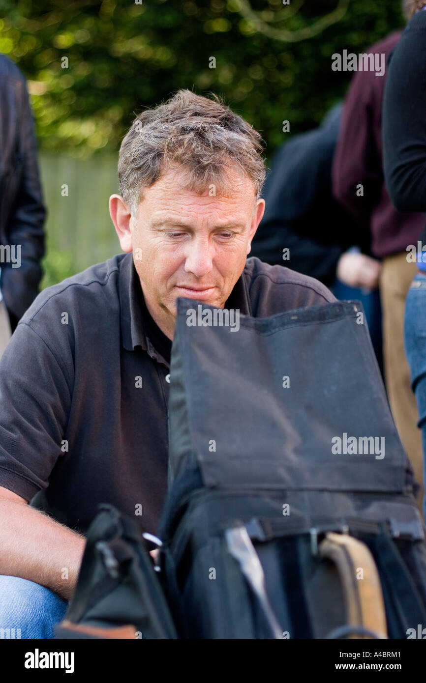 Film director Robin Bextor watches DV monitor on set of "Norfolk Coast ...
