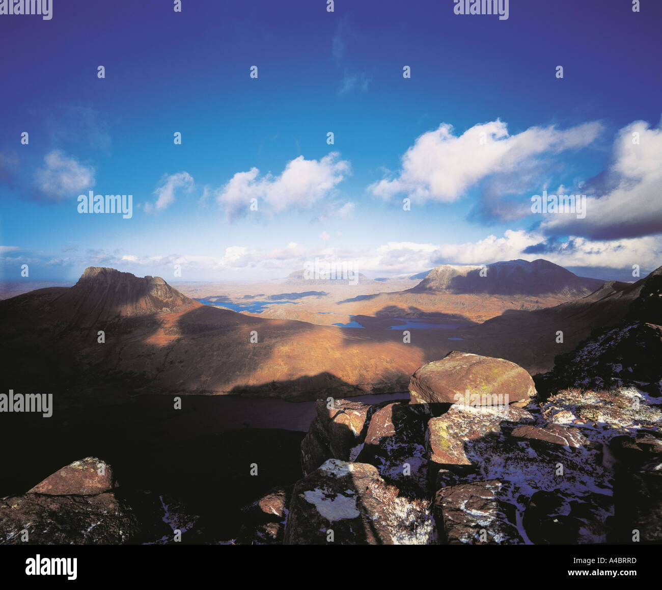 View from the summit of Stac Pollaidh, Inverpolly Reserve Stock Photo ...