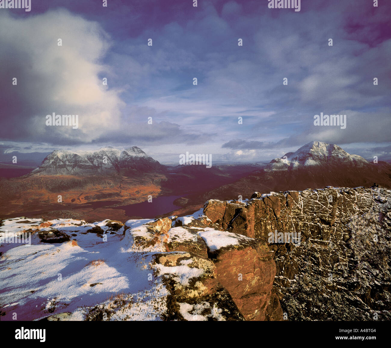 The dramatic mountain scenery of Inverpolly Reserve Stock Photo - Alamy