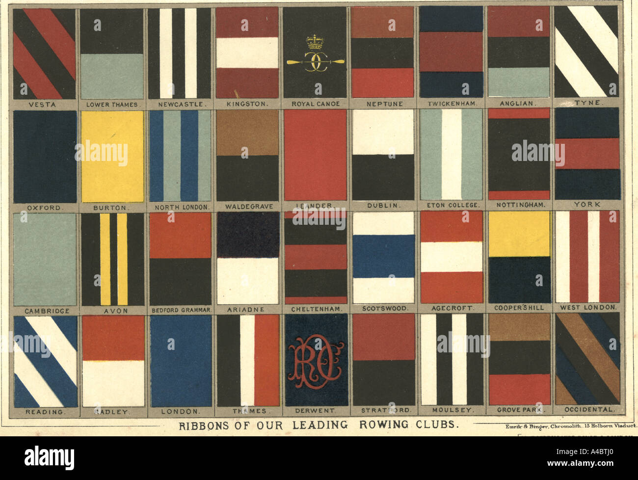 Rowing Club ribbons circa 1890 Stock Photo - Alamy