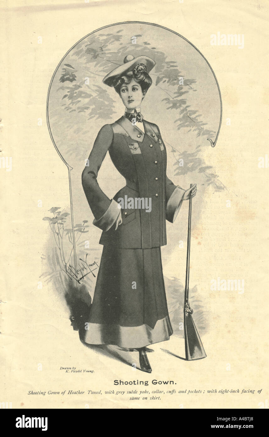 Ladies Shooting Gown circa 1905 Stock Photo - Alamy