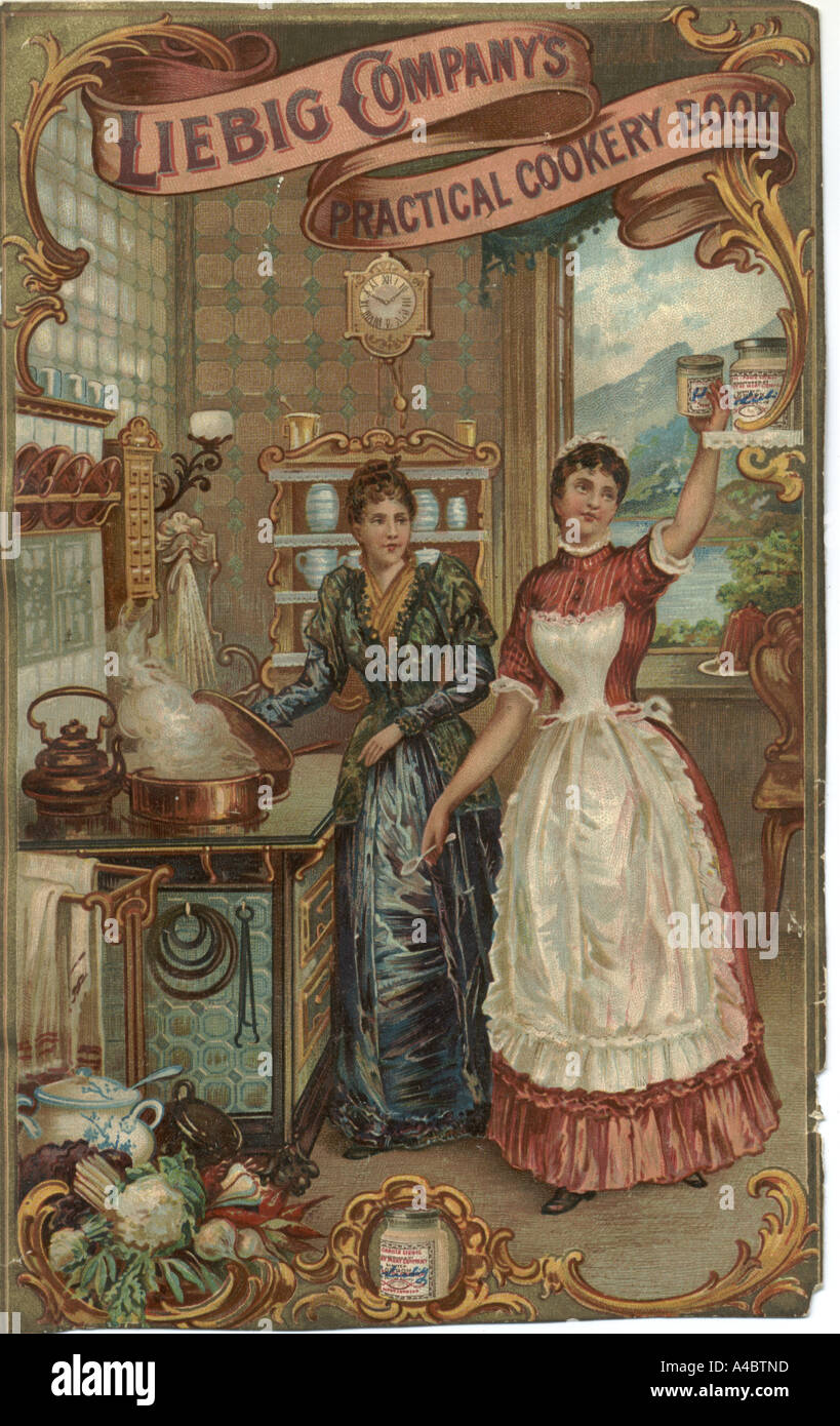 Cookery book cover from Liebig circa 1880 Stock Photo - Alamy