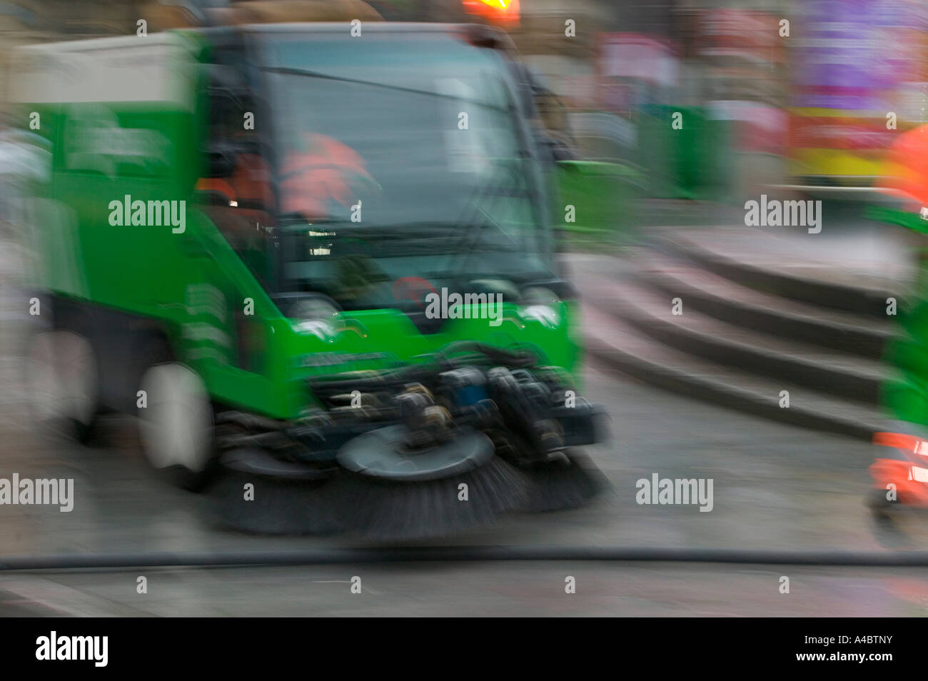 Scarab street cleaning machine in operation after chupinazo, Aste ...