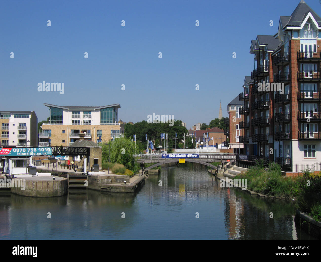 The Island residential development at Brentford Lock London UK Stock ...