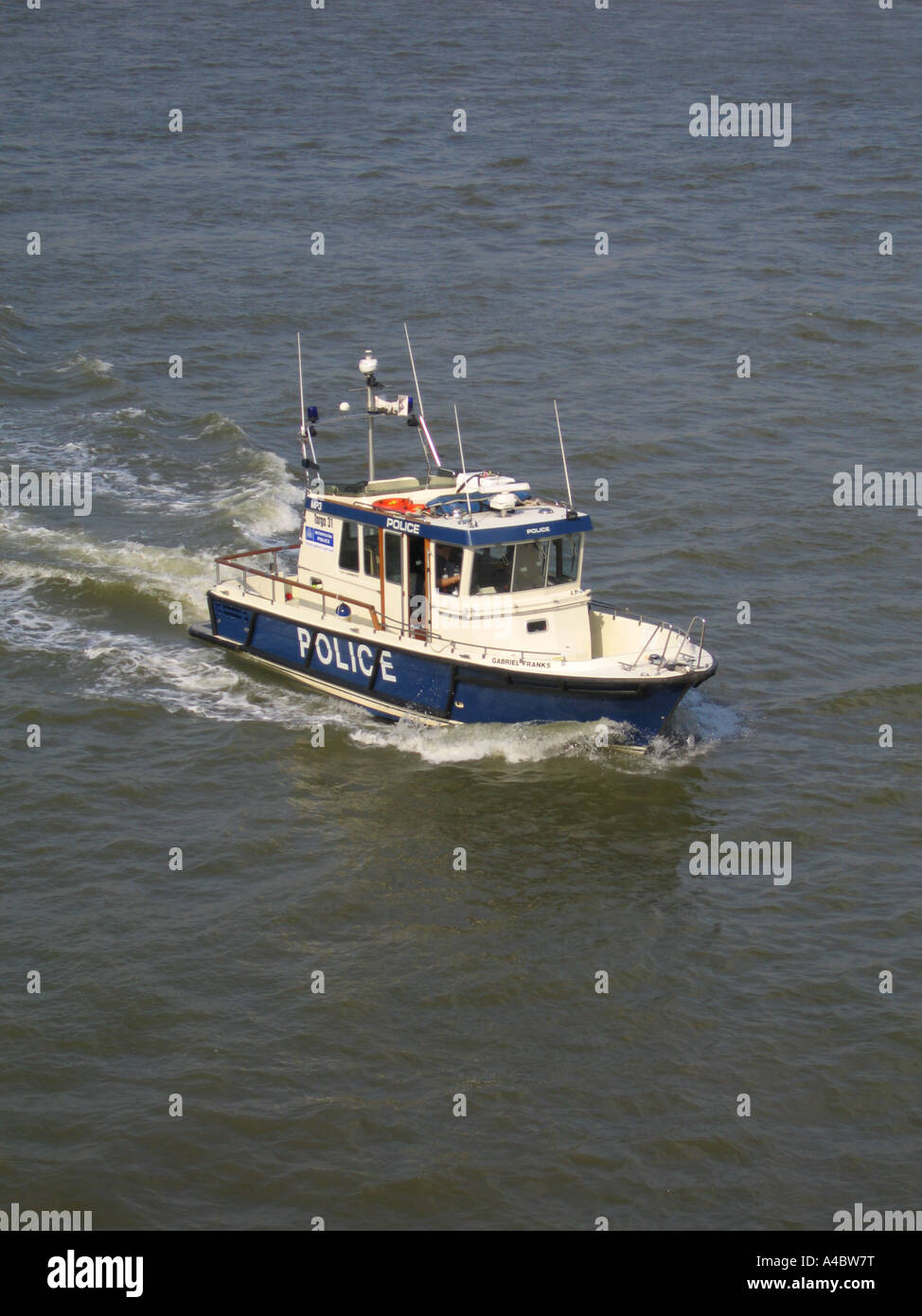 Police launch on the River Thames London UK Stock Photo - Alamy