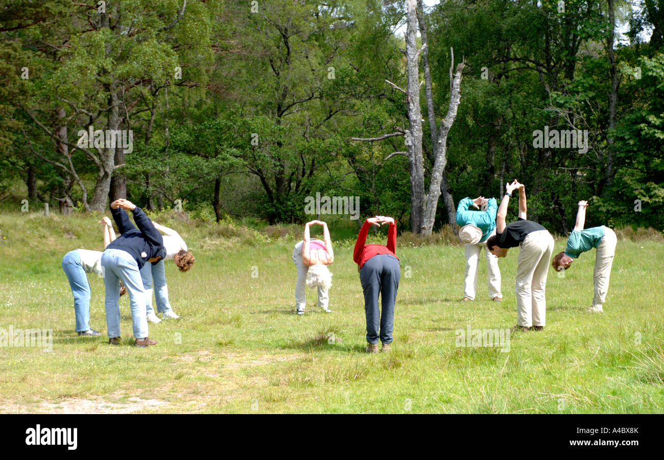 Outdoor Yoga Exercises Stock Photo - Alamy