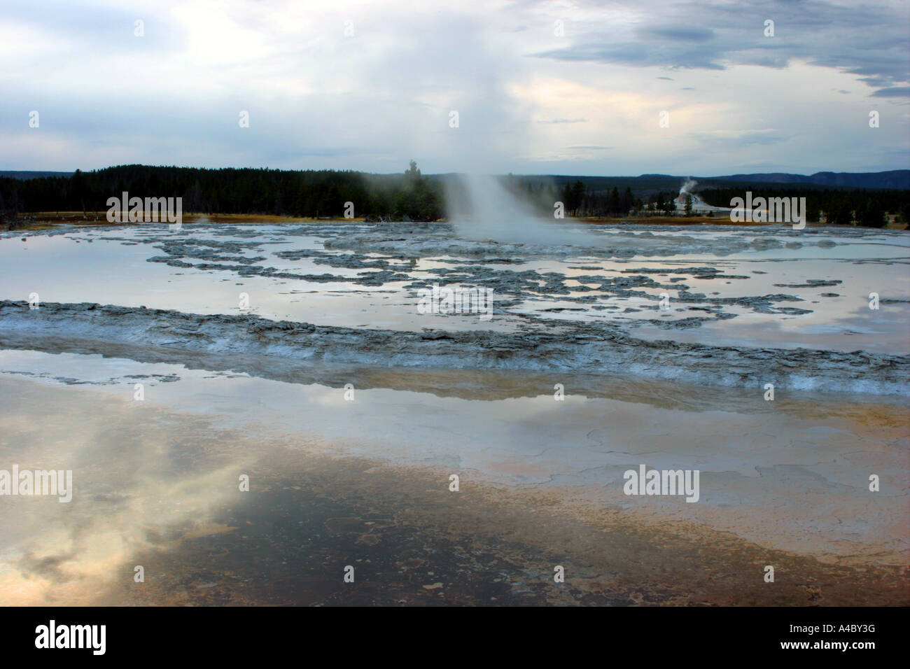 great fountain geyser, yellowstone national park, wyoming Stock Photo ...