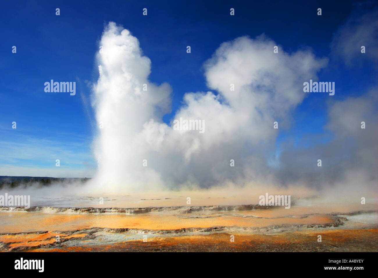 great fountain geyser, yellowstone national park, wyoming Stock Photo ...