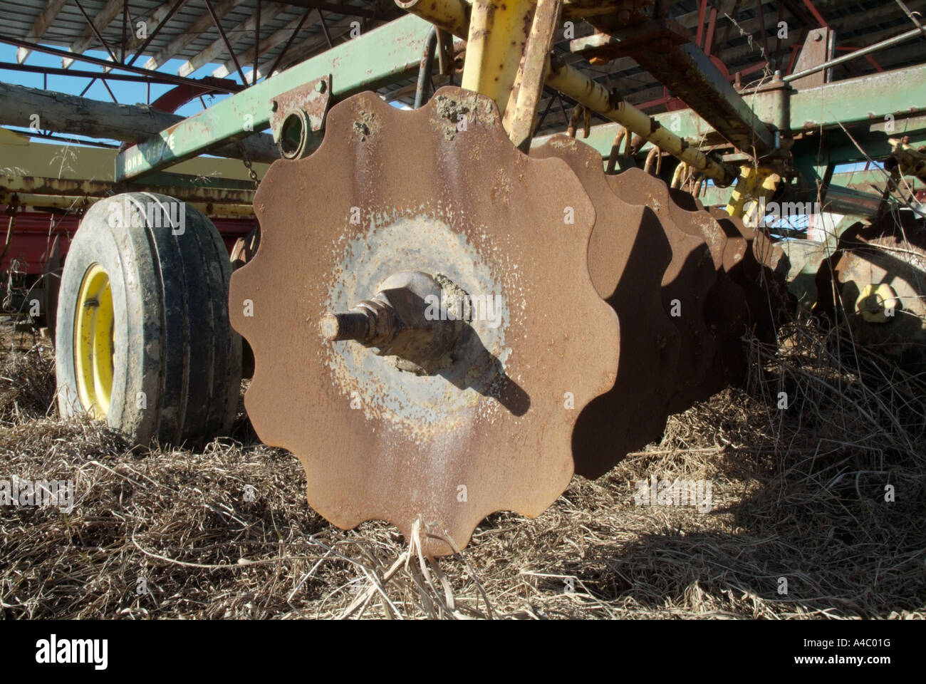 Farm Equipment Close up of ploughing equipment Stock Photo - Alamy