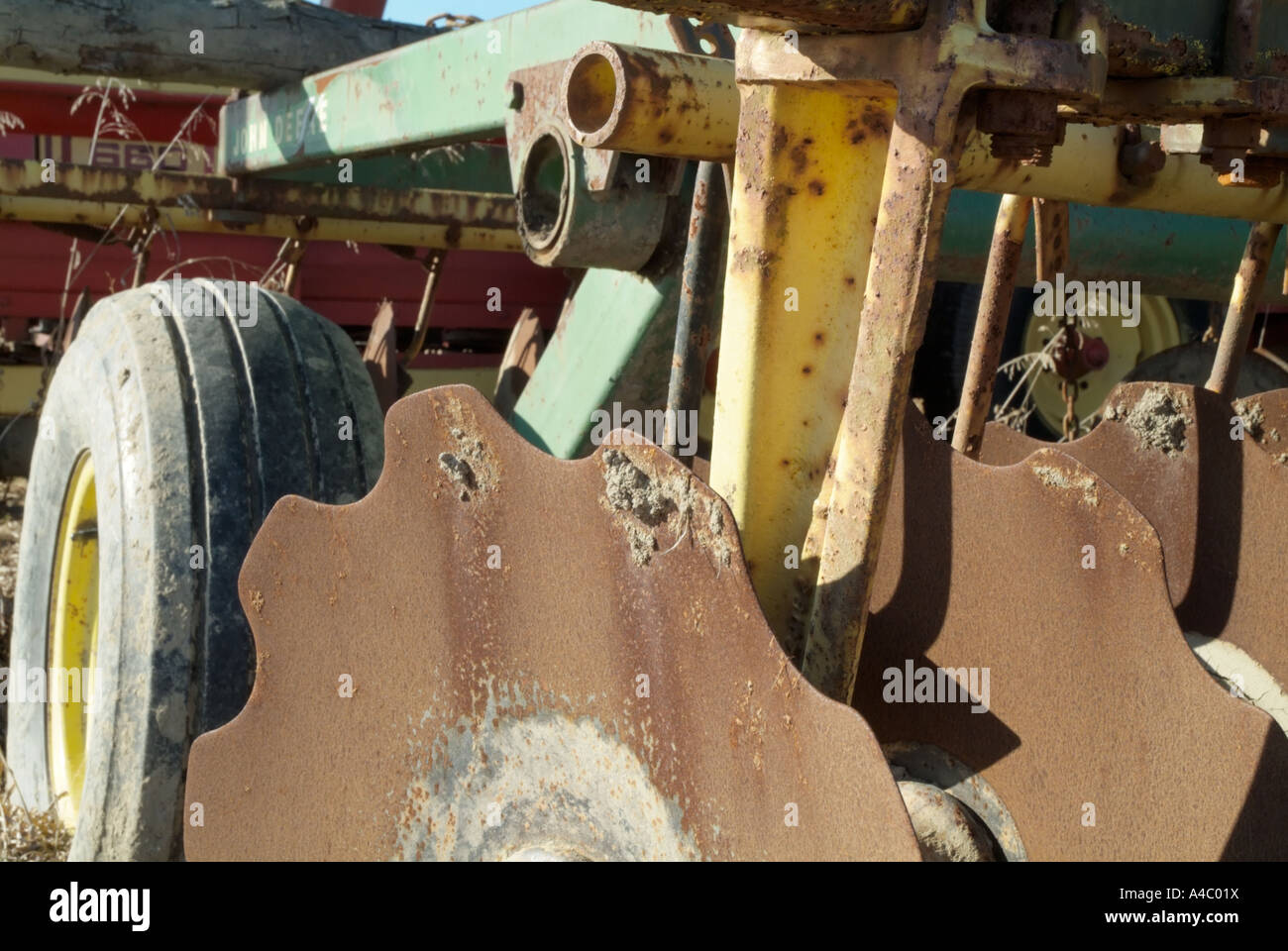 Farm Equipment Close up of ploughing equipment Stock Photo - Alamy