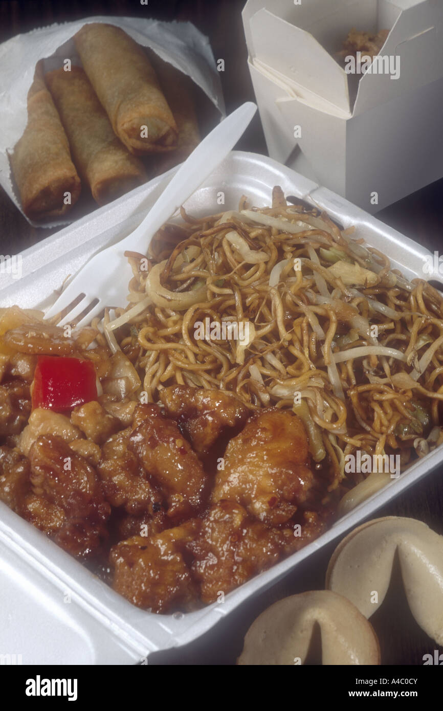 Chinese takeout food Stock Photo - Alamy