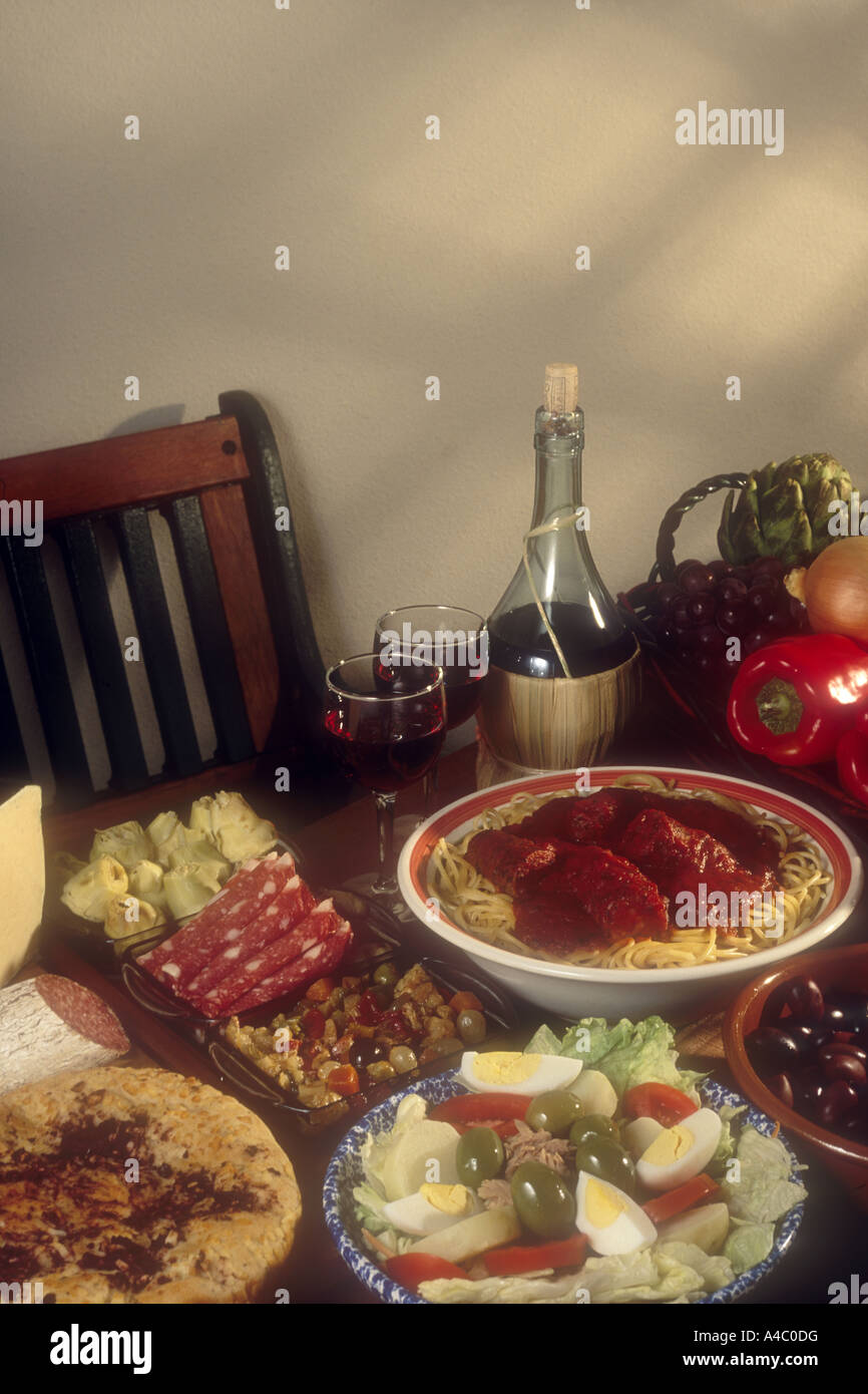 An Italian feast Stock Photo - Alamy