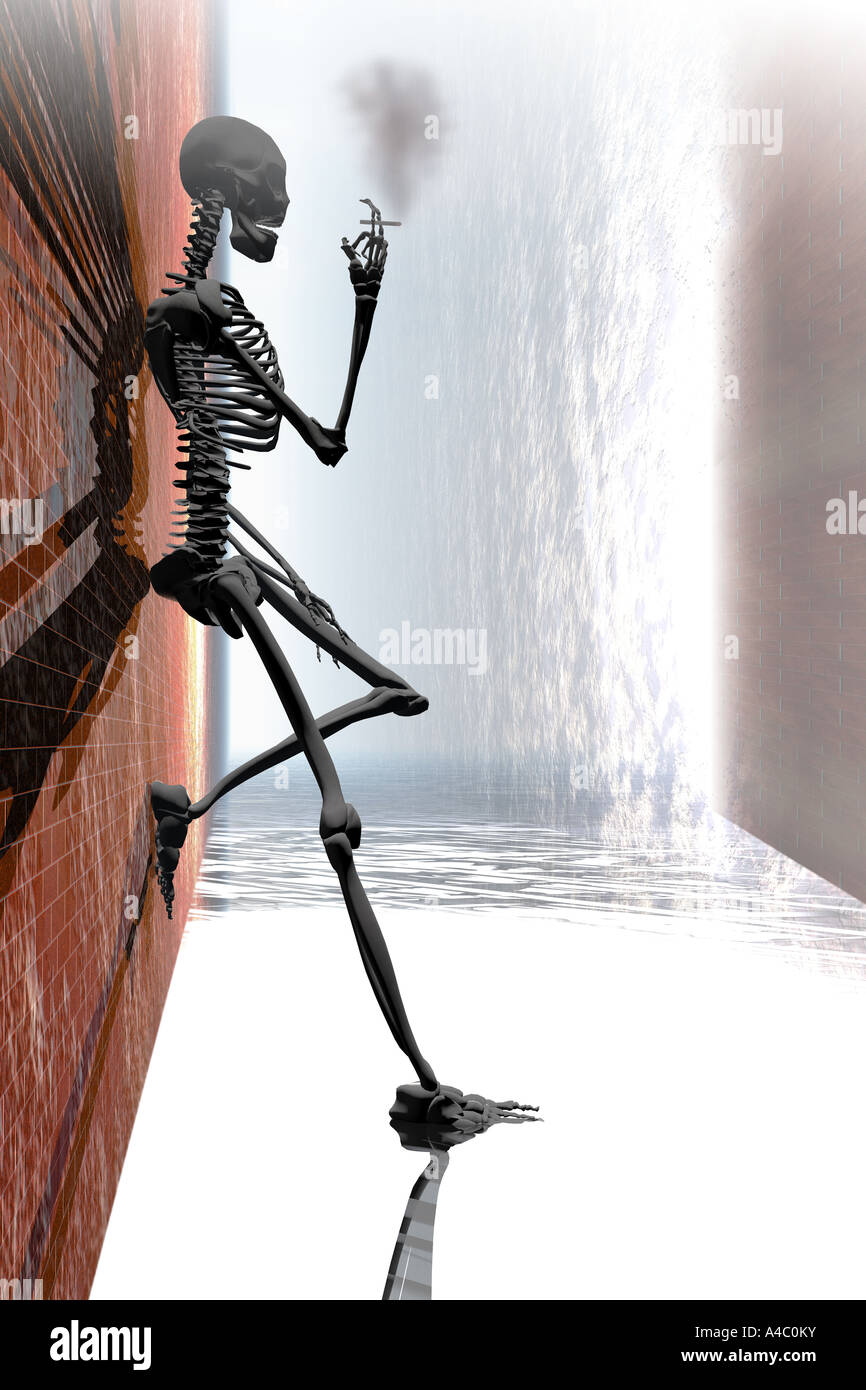 Leaning back skeleton hi-res stock photography and images - Alamy