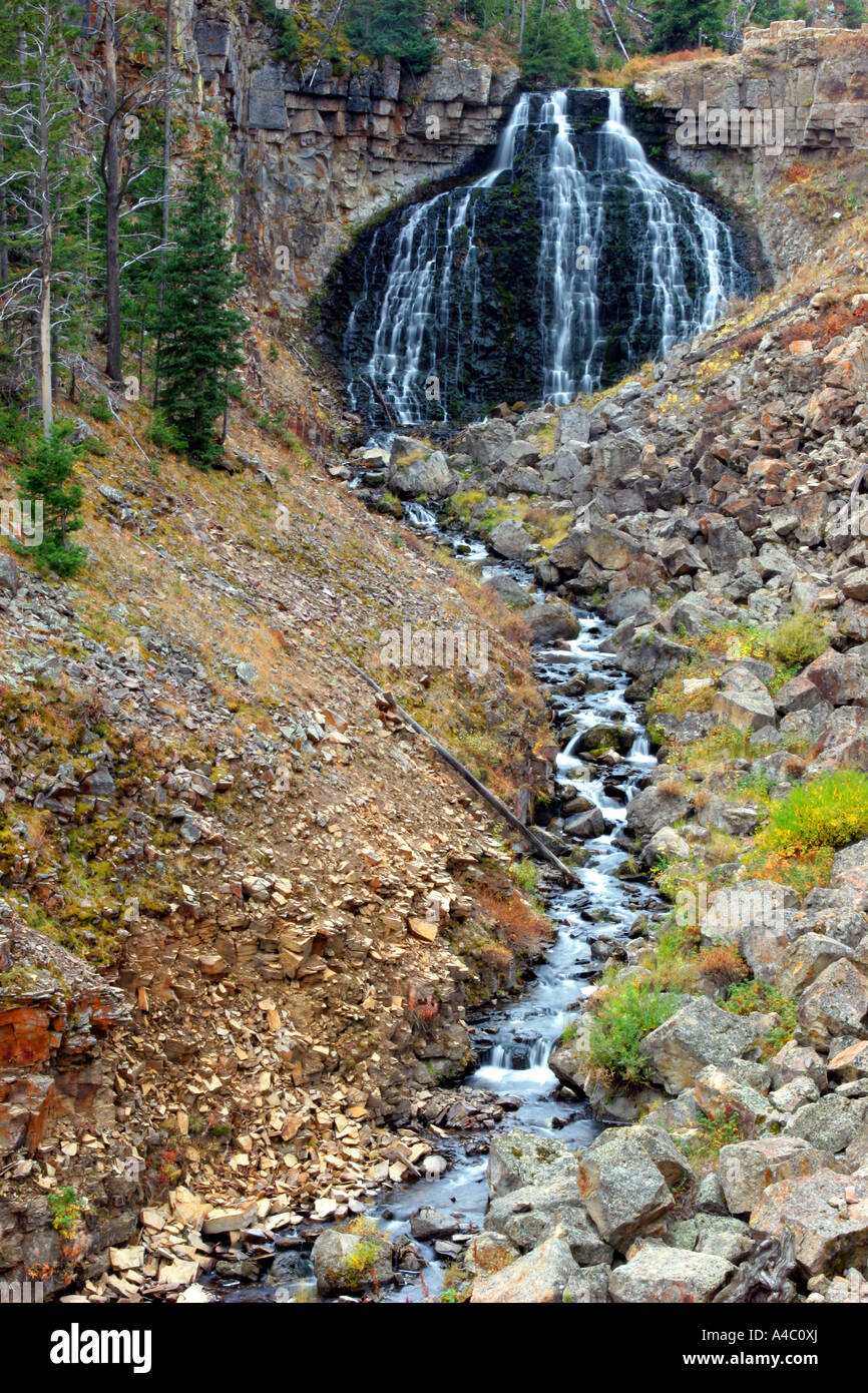 rustic falls, yellowstone national park, wyoming Stock Photo - Alamy