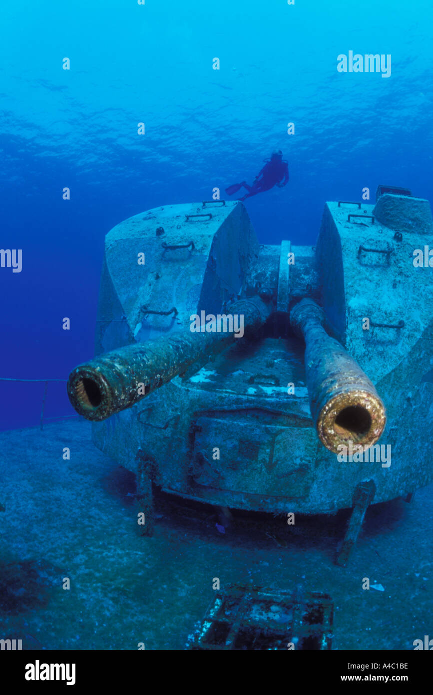 GUN TURRET OF RUSSIAN DESTROYER 356 CAYMAN BRAC BRITISH WEST INDIES ...